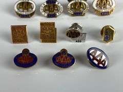 Group of 11 10K Gold Filled AAA Pins - Matthew Bullock Auctioneers
