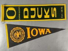 Group of 8 Felt College Pennants - Matthew Bullock Auctioneers