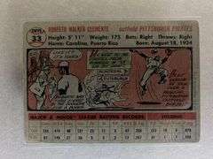 1956 Topps Roberto Clemente #33 - Matthew Bullock Auctioneers