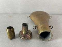 Late 1800s Am. Flask and Cap Co. Copper and Brass Powder Flask ...