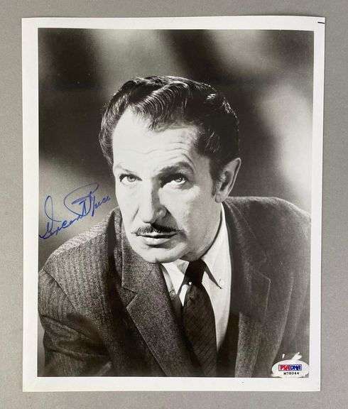 Signed Vincent Price Photo with COA - Matthew Bullock Auctioneers