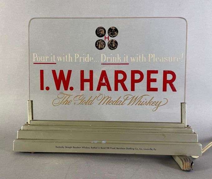 Vintage I.W. Harper Whiskey Light Up Advertising Back Bar Display ...
