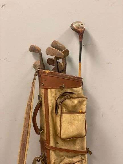 Set of Vintage Golf Clubs and Bag - Matthew Bullock Auctioneers