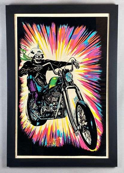 1973 Dargis Associates High Ryder Blacklight Motorcycle Poster ...