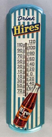Vintage Hires Root Beer Metal Advertising Thermometer - Matthew Bullock ...