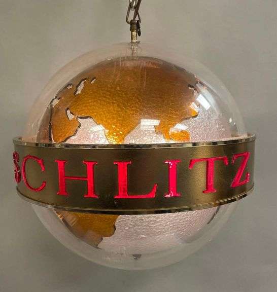 Vintage Schlitz Beer Globe Motion Light Up Advertising Sign - Matthew ...
