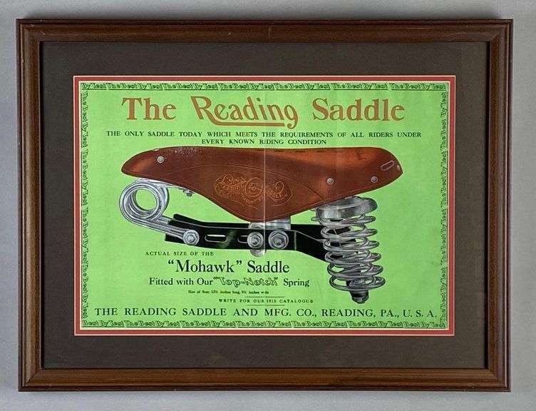 The Reading Saddle Mohawk Motorcycle Saddle Advertising Poster ...