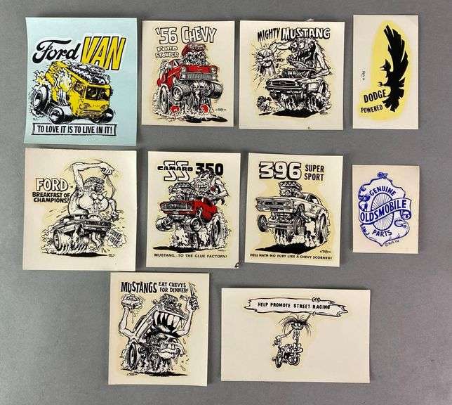 Group of 10 Ed Big Daddy Roth Decals - Matthew Bullock Auctioneers