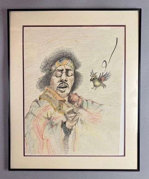 Jim Fitzpatrick Jimi Hendrix Bird Art Print - Matthew Bullock Auctioneers