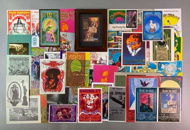 Group of Classic Rock Postcards and More - Matthew Bullock Auctioneers