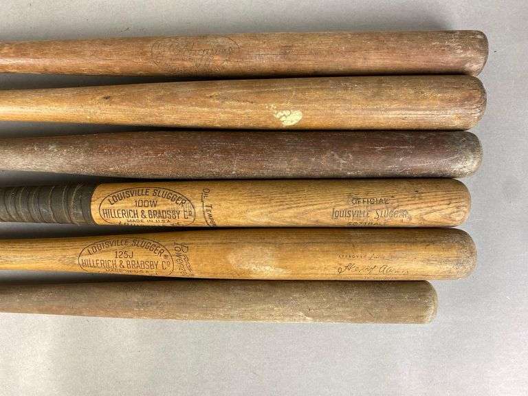 Group of 6 Vintage Wood Baseball Bats - Matthew Bullock Auctioneers