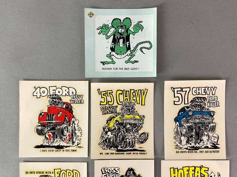 Group of 10 Ed Big Daddy Roth Decals - Matthew Bullock Auctioneers