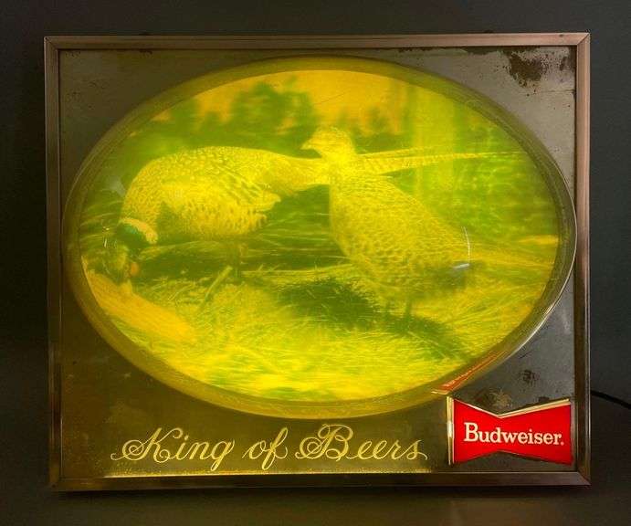 Vintage Budweiser Beer 3D Lenticular Light Up Advertising Sign ...