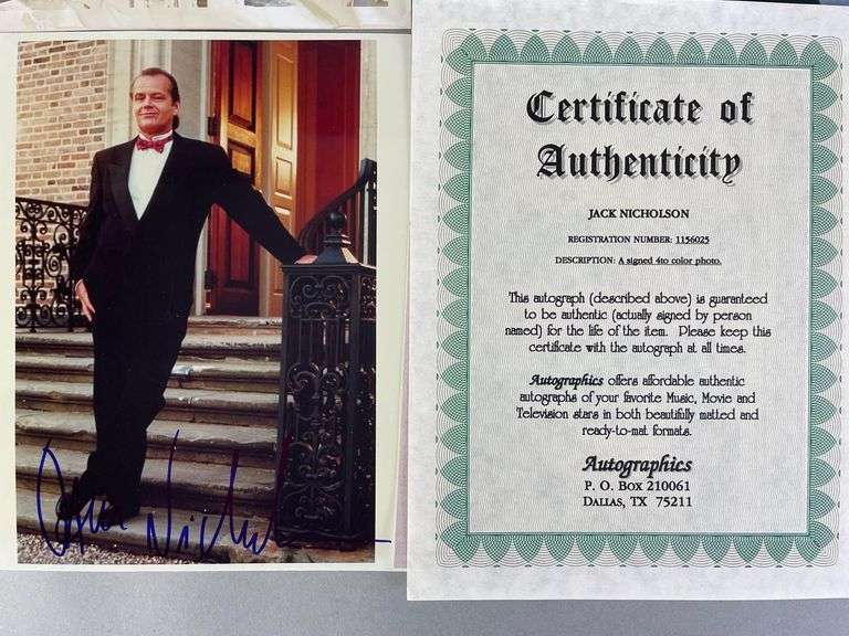 Group of 4 Signed Jack Nicholson Photos and More - Matthew Bullock ...