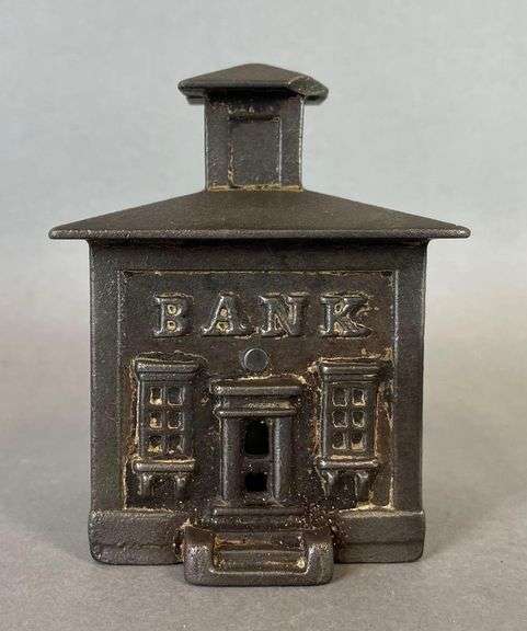 Cast Iron Coin Bank Building - Matthew Bullock Auctioneers