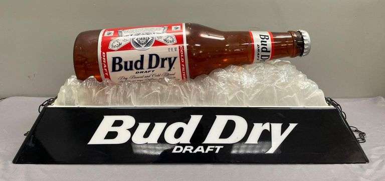 Bud Dry Draft Beer Bottle Advertising Pool Light - Matthew Bullock ...