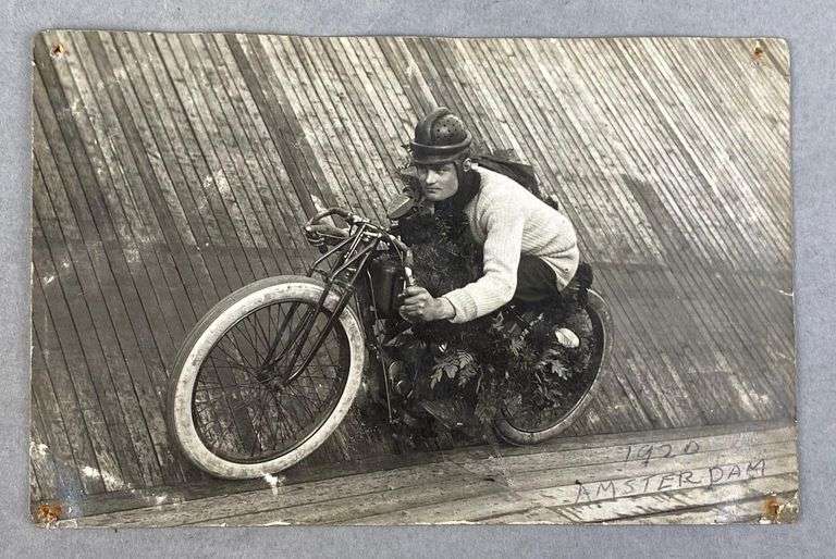 1920 Excelsior Motorcycle Board Track Race Real Photo Postcard ...
