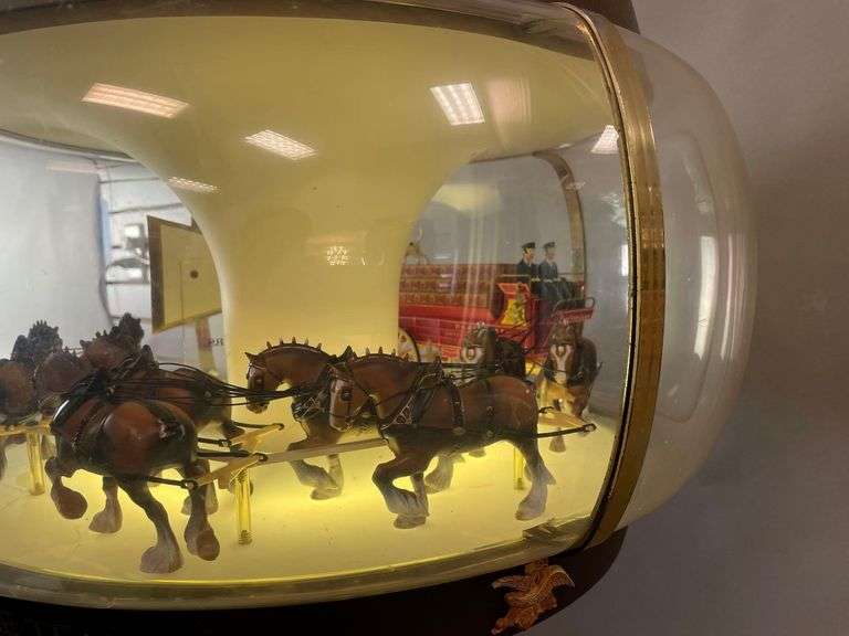 Budweiser Beer Clydesdale Carousel Team Light Up Motion Advertising ...