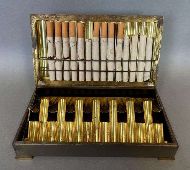 1930s Brass Tabletop Cigarette Case - Matthew Bullock Auctioneers