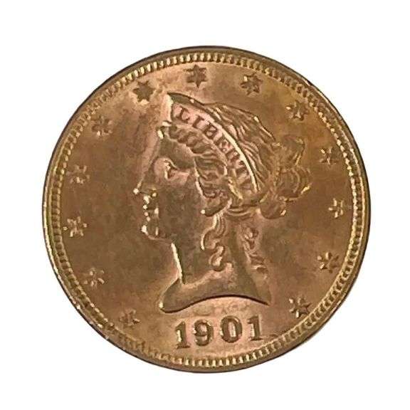 1901 US $10.00 Gold Liberty - Matthew Bullock Auctioneers
