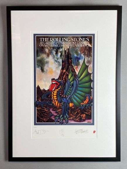 1994 Rolling Stones Cardiff and Pembroke Castles Lithograph Print - Matthew Bullock Auctioneers