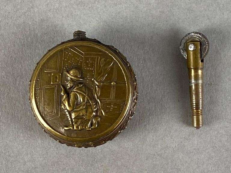 Vintage Brass Peeping Tom Lighter - Matthew Bullock Auctioneers