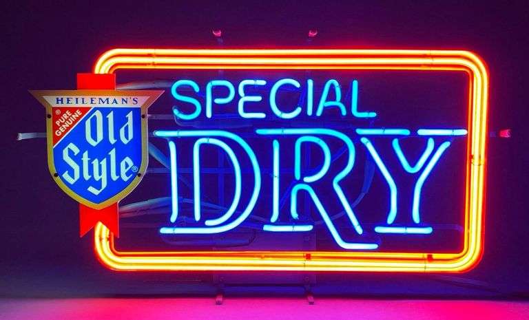 Heilemans Old Style Light-Up Neon Advertising Beer Sign - Matthew ...