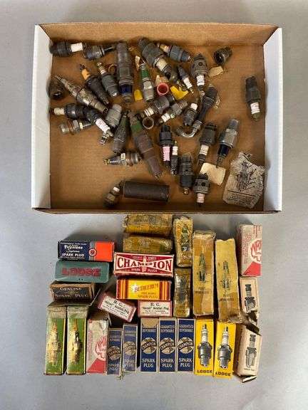 Large Group of Spark Plugs and Advertising Boxes - Matthew Bullock ...