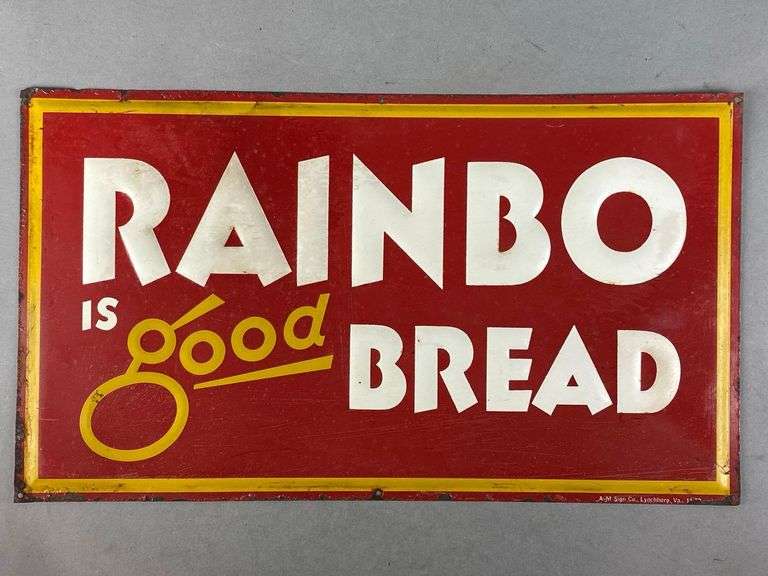 Vintage Rainbo is Good Bread Painted Metal Advertising Sign - Matthew ...