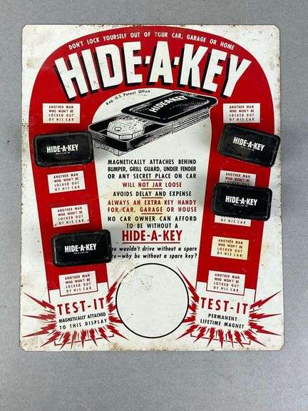 Hide-A-Key Metal Advertising Store Display - Matthew Bullock Auctioneers