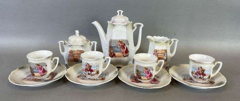 Girl with Teddy Bear Porcelain Childrens Tea Set - Matthew Bullock ...