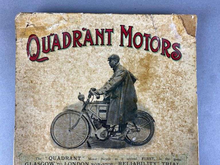 1903 Quadrant Motors Awards Advertising Sign - Matthew Bullock Auctioneers