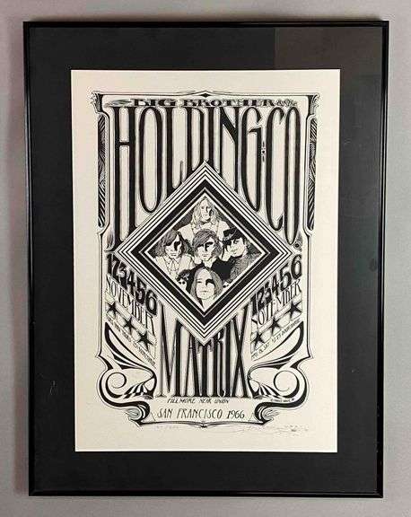 1966 Signed Big Brother and the Holding Co. Matrix Concert Poster ...