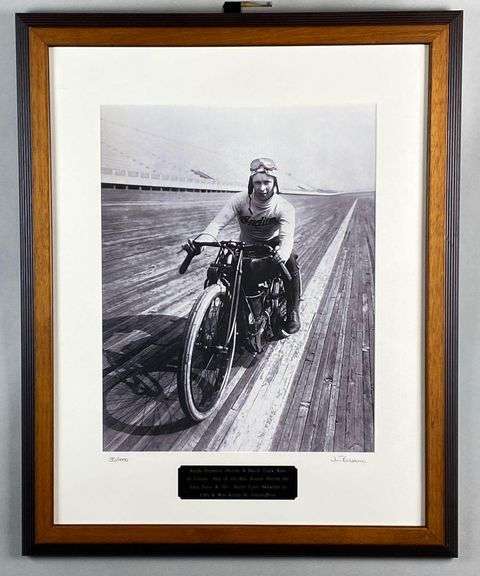 Jim B. Ralph Hepburn Motorcycle Track Race Lithograph Print - Matthew ...