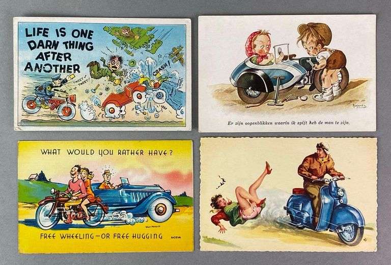 Postcards - Motorcycle - Matthew Bullock Auctioneers