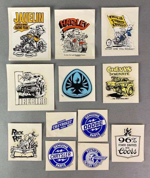 Group of 12 Ed Big Daddy Roth Decals - Matthew Bullock Auctioneers
