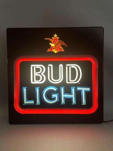 Bud Light Beer Light Up Advertising Sign - Matthew Bullock Auctioneers