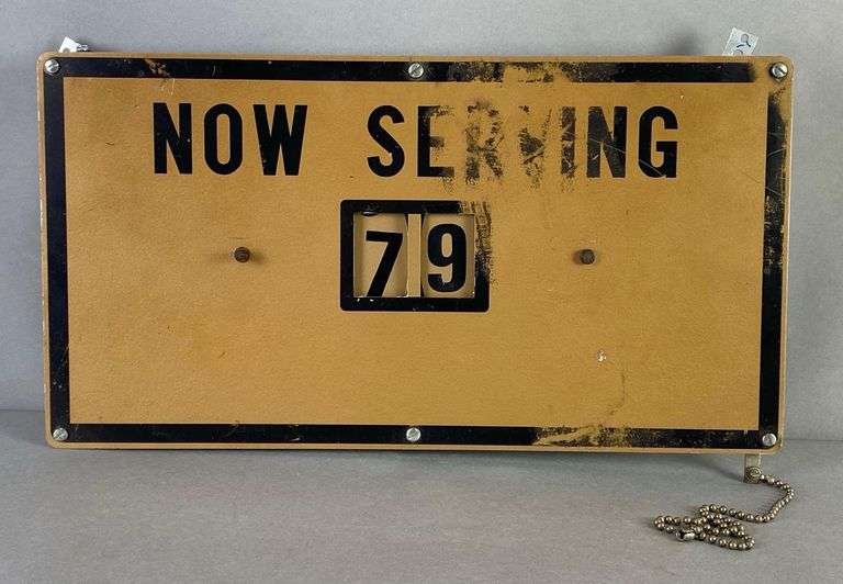 Now Serving Advertising Pull Sign - Matthew Bullock Auctioneers