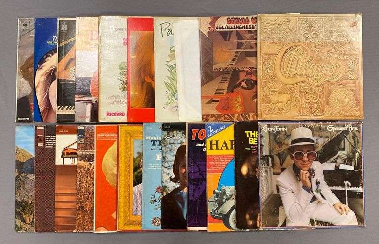 Group of 60+ Vintage Vinyl Records Including Elton John, Chicago, and ...