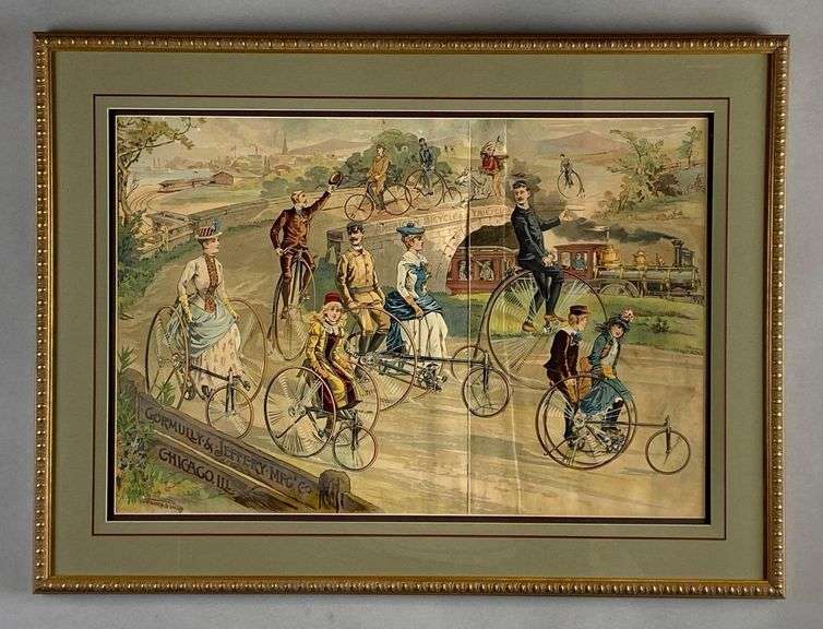 G.H. Buek and Co. Gormully and Jeffery Mfg. Co. Bicycle Lithograph ...