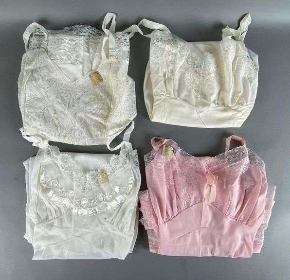 Group of 4 Vintage Lace Full Dress Slips - Matthew Bullock Auctioneers