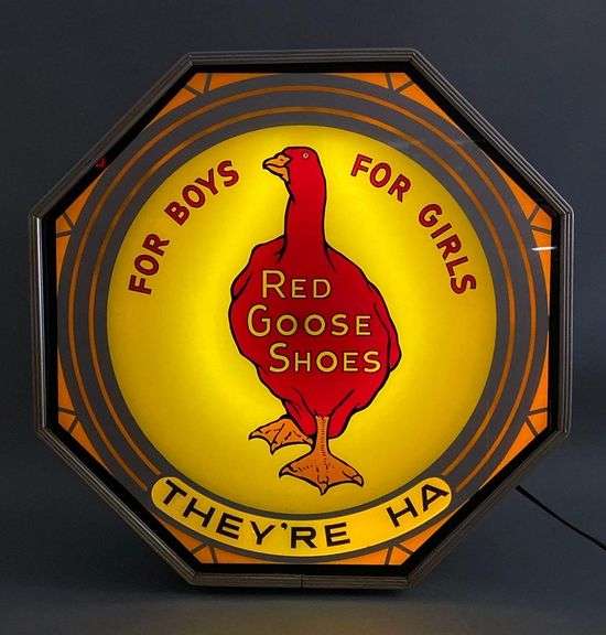 Scarce 1940s Red Goose Shoes Light-Up Motion Advertising Sign - Matthew ...