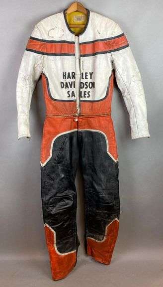 Vintage Bates Harley-Davidson Sales Black, Orange, and White Motorcycle ...