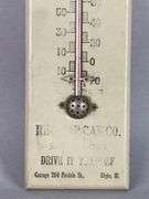 Red Top Cab Co. Wood Advertising Thermometer - Matthew Bullock Auctioneers