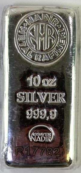 Nadir 10 oz .999 Fine Silver Bar - Matthew Bullock Auctioneers