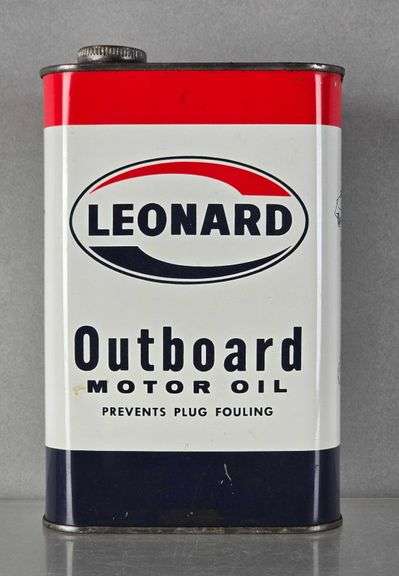 Leonard OutboRd Motor Oil Can - Matthew Bullock Auctioneers