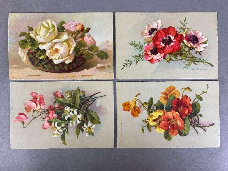 Postcards - 30 Catherine Klein Flowers - Matthew Bullock Auctioneers