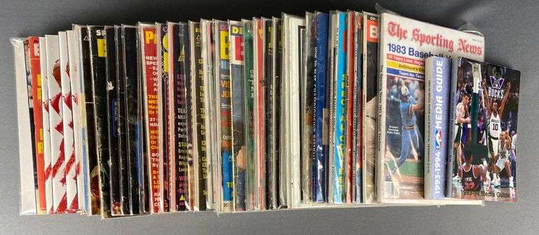 Group of 40 - 1950s - 90s Baseball, Basketball, and Football Magazines ...