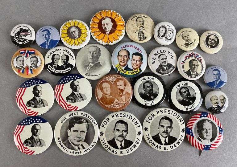 Group of Reproduction Political Buttons - Matthew Bullock Auctioneers
