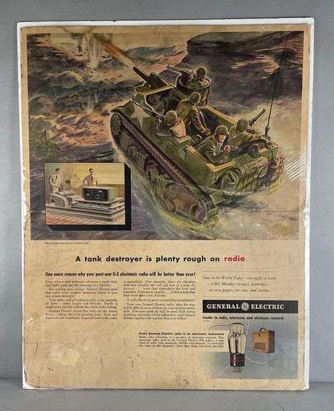 WW2 General Electric Radio Tank Destroyer Advertising Sign - Matthew ...